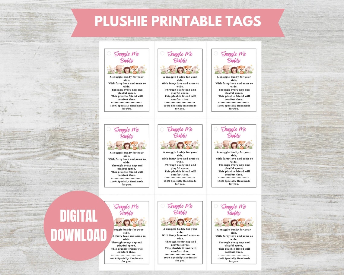 Amigurumi Crochet Product Tags Printable PDF Tags Printable Plushie ...