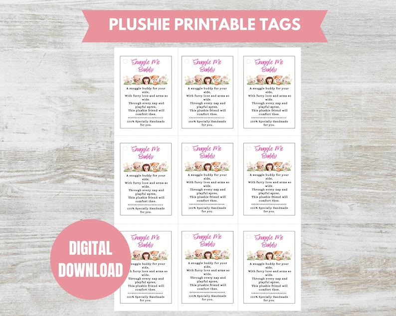 Amigurumi Crochet Product Tags Printable PDF Tags Printable Plushie ...