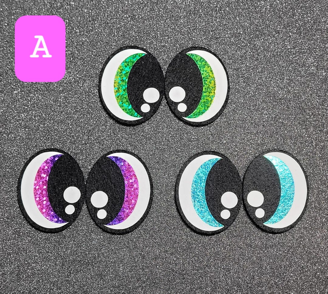 Felt Eyes Amigurumi Felt Eyes Crochet Plushie Eyes Holographic Felt ...