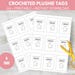 Emotional Support Chicken Printable PDF Tags Amigurumi Crochet Product ...