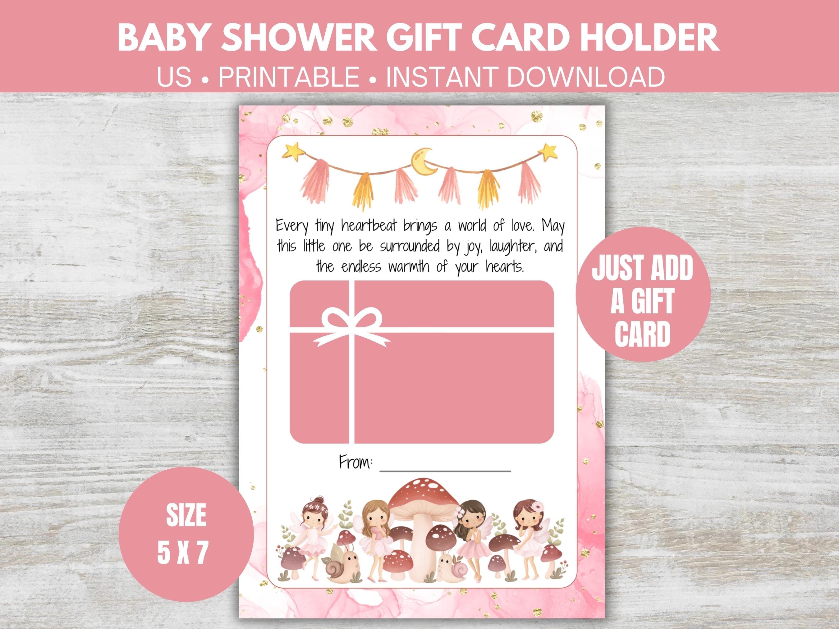 Printable Baby Shower Gift Card Holder, Fairy Themed Gift, Baby Shower ...