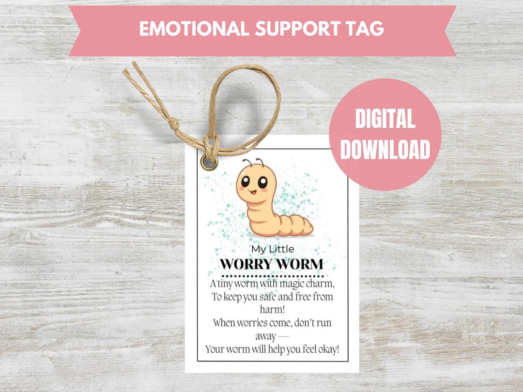 Worry Worm Printable PDF Tags, Amigurumi Product Hang Tags, Plushie ...