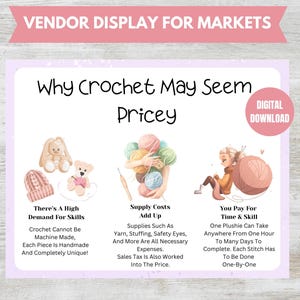Crochet Market PDF Display Sign, Why Crochet May Seem Pricey Sign ...