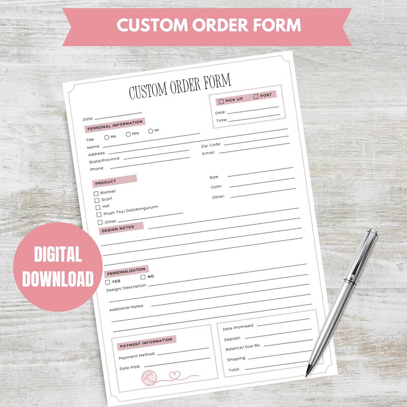 Custom Order Form - Etsy
