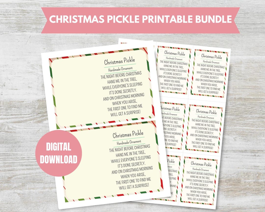Christmas Pickle Printable PDF Card and Tags Amigurumi Crochet Product ...