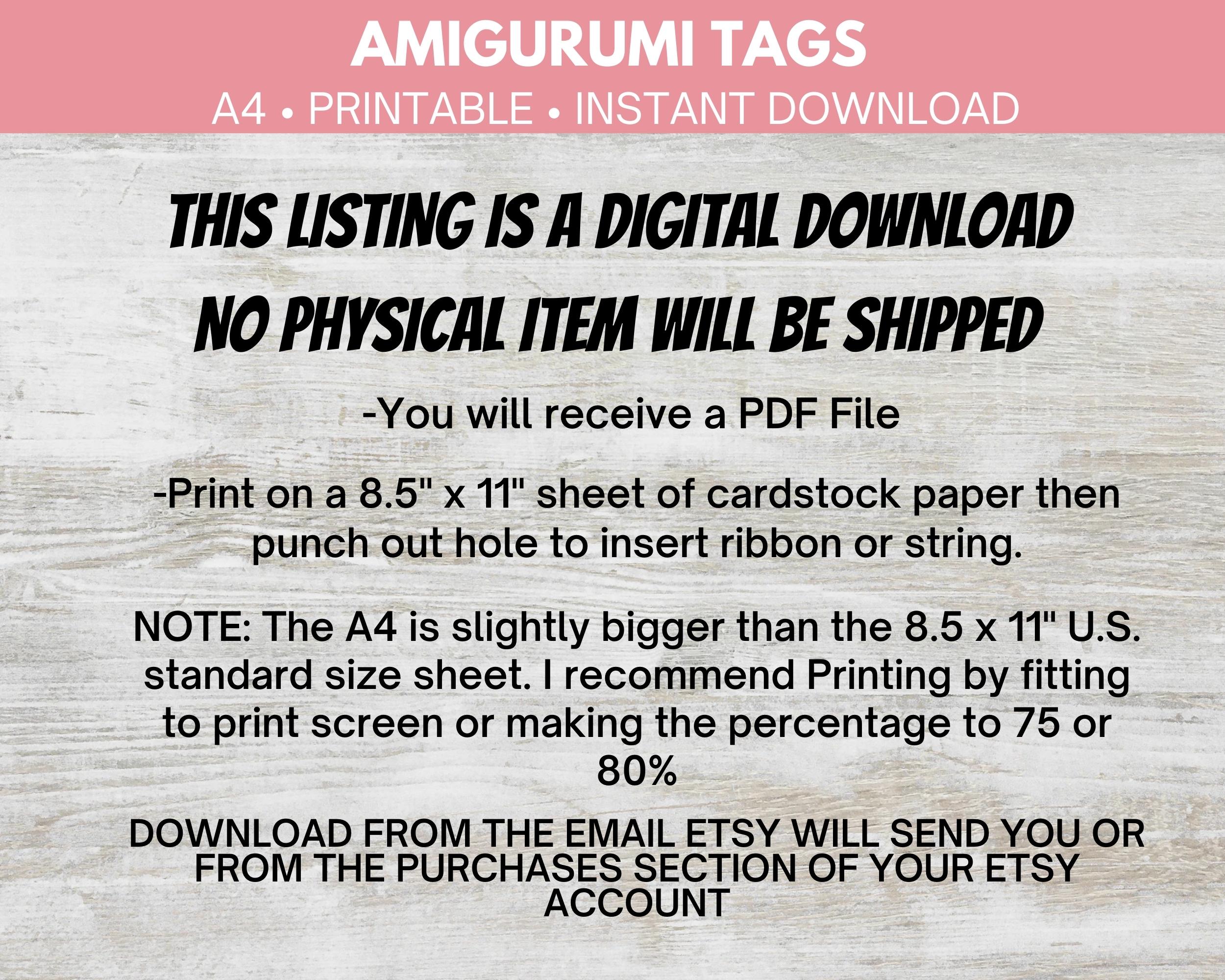 Emotional Support Turtle Printable PDF Tags Amigurumi Crochet Product ...