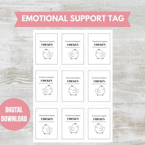 Emotional Support Chicken Printable PDF Tags Amigurumi Crochet Product ...
