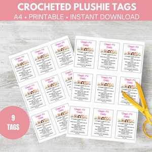 Amigurumi Crochet Product Tags Printable PDF Tags Printable Plushie ...