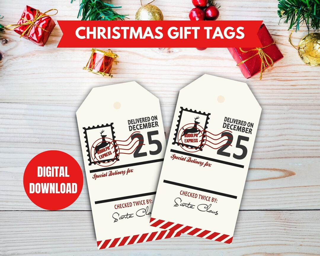 Christmas Tags, North Pole Gift Tags, Holiday Tags, Christmas Printable ...