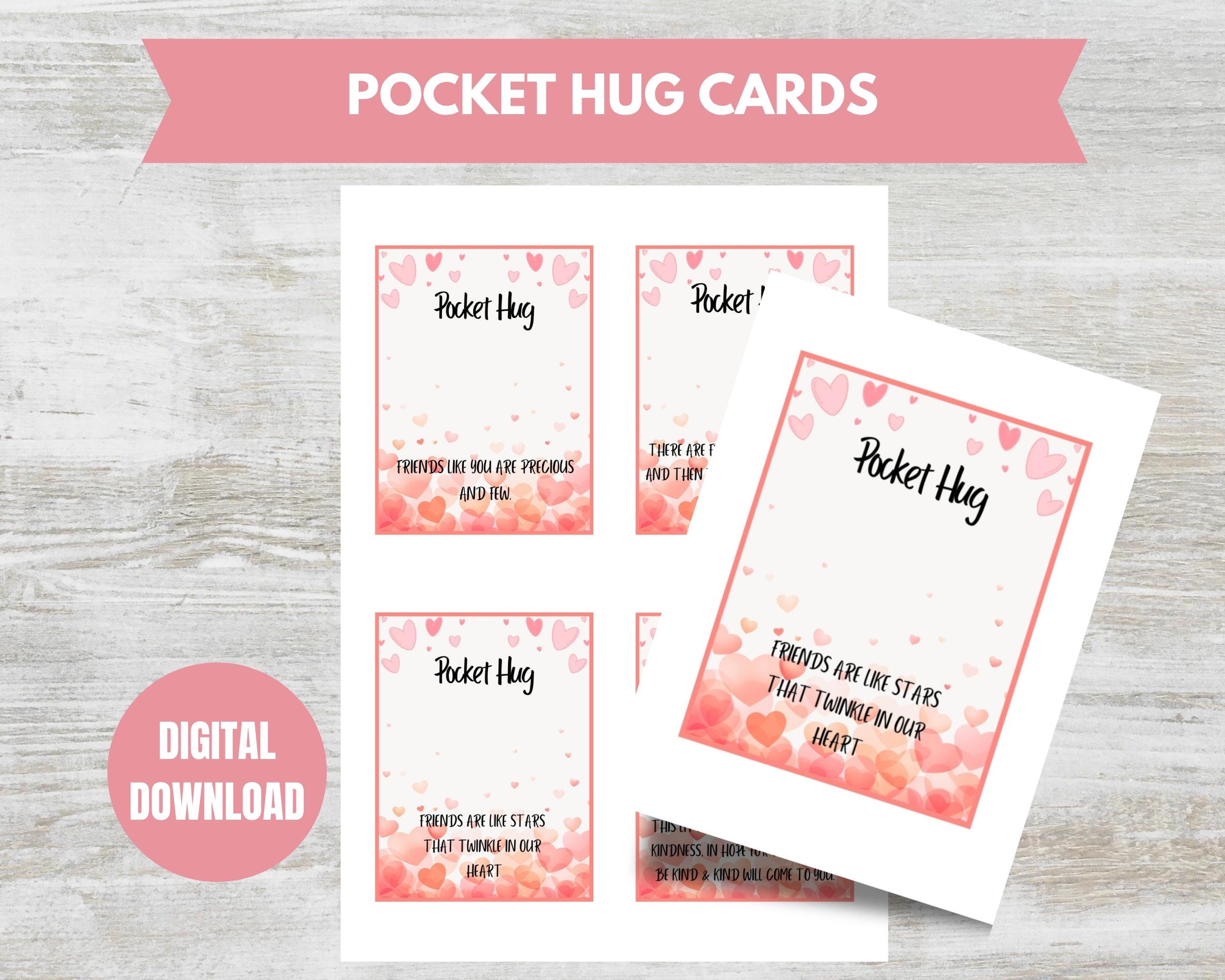 Printable Pocket Hug Cards, PDF Printable Crochet Card, Heart Pocket ...