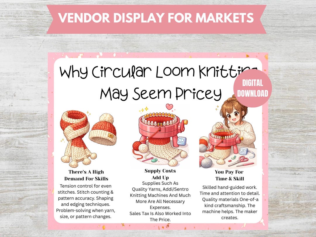 Knitting Market PDF 8x10in. Display Sign, Why Circular Loom Knitting ...