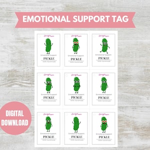 Emotional Support Pickle Printable PDF Tags Amigurumi Crochet Product ...