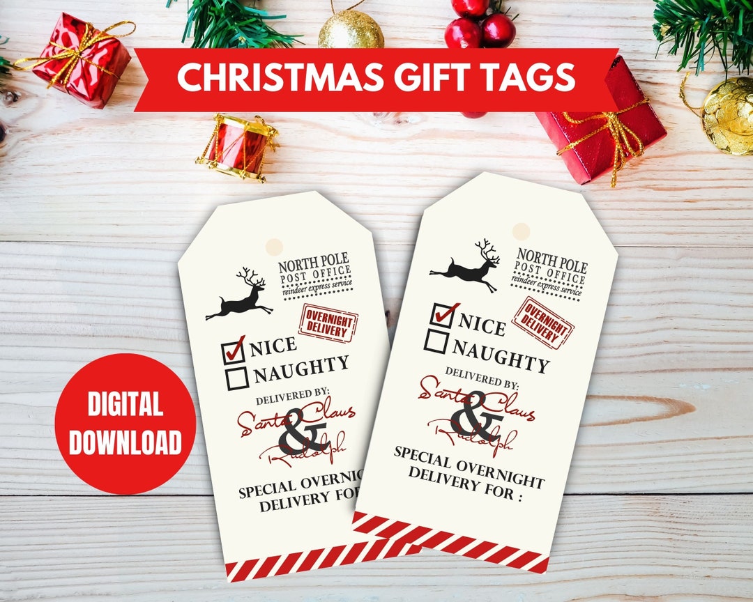 Christmas Tags, North Pole Gift Tags, Holiday Tags, Christmas Printable ...