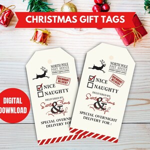 Christmas Tags, North Pole Gift Tags, Holiday Tags, Christmas Printable ...