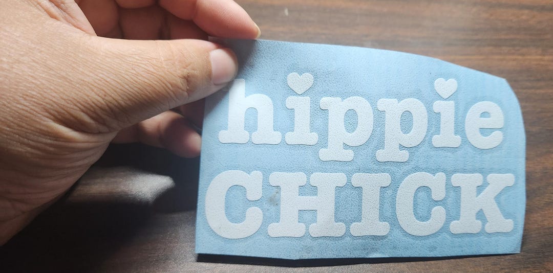 Hippie Chick Vinyl Decal: Boho Retro Car, Laptop, Water Bottle Sticker ...
