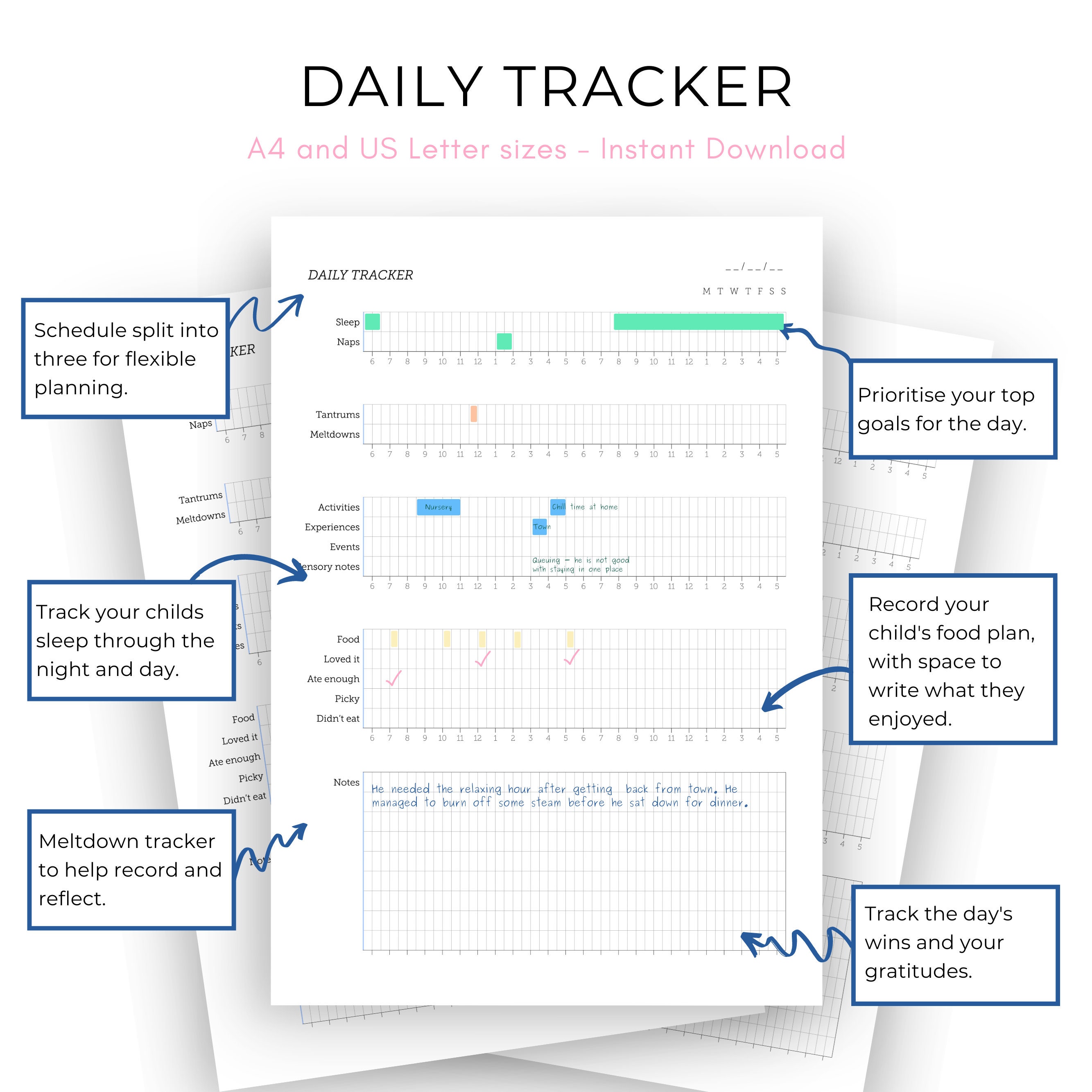 PRINTABLE Neurodiverse Daily Tracker Autism ADHD ADD - Etsy