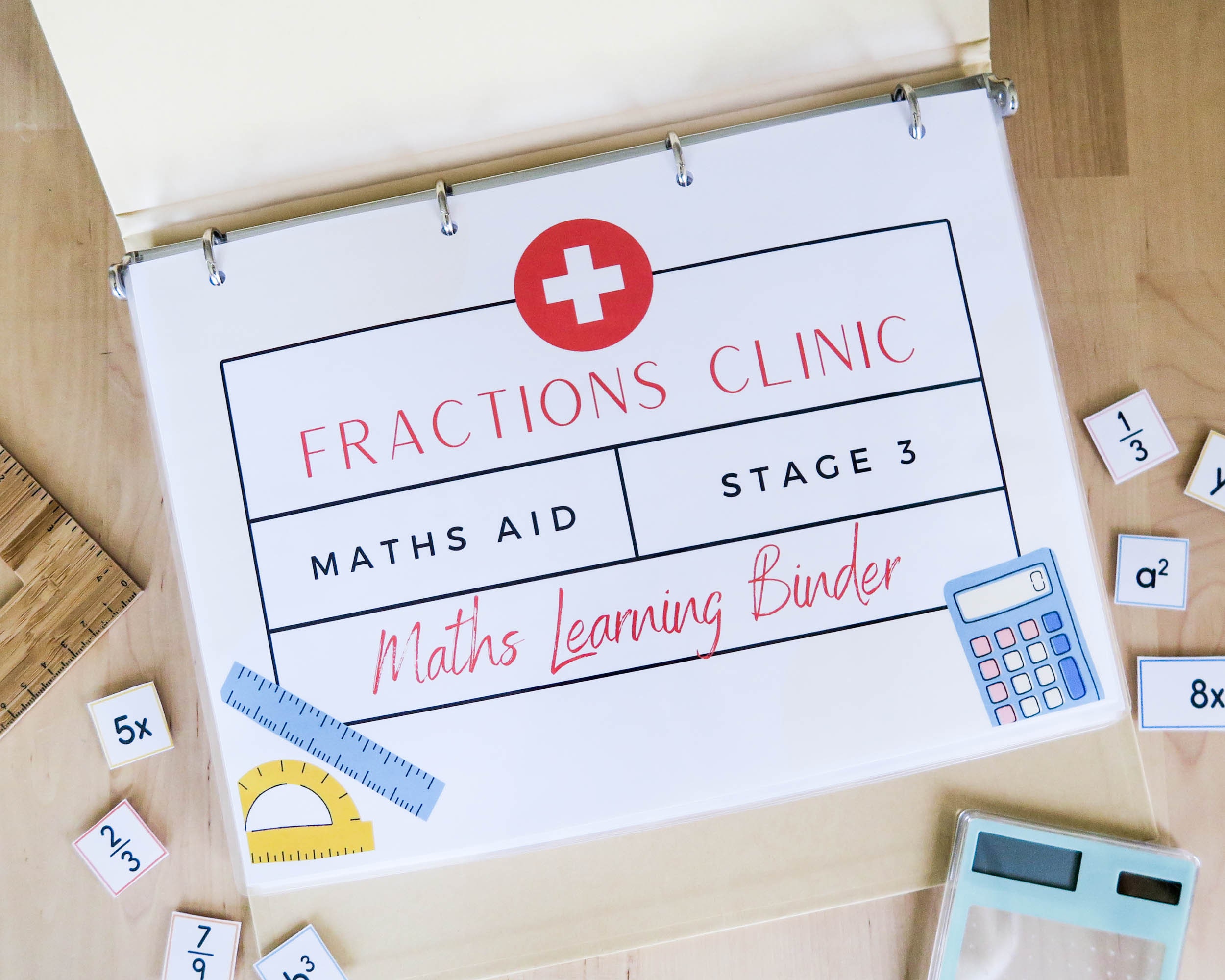 Fractions Learning Binder - Printable Math Activities Worksheet Book ...