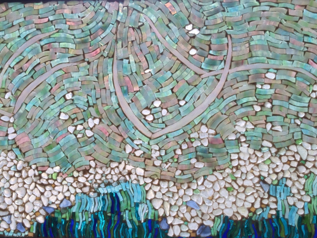 The Dance Mosaic Ocean Waves and Birds -- MADE TO ORDER - Etsy