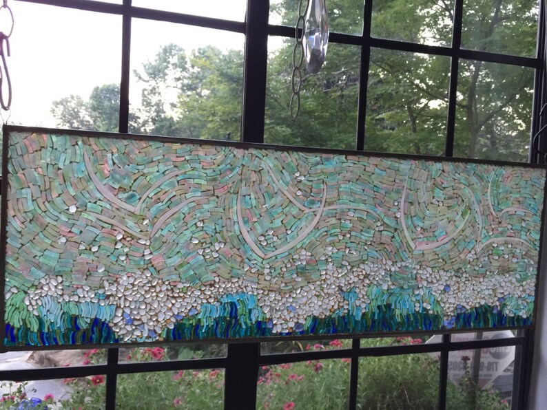 The Dance Mosaic Ocean Waves and Birds -- MADE TO ORDER - Etsy
