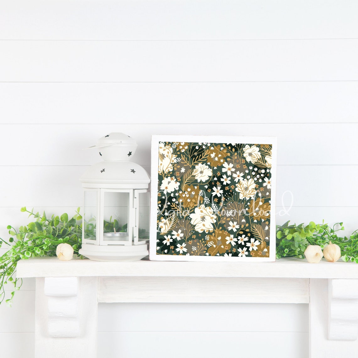 Digital Paper, Christmas Flowers Pattern Pack, Social Media Background ...