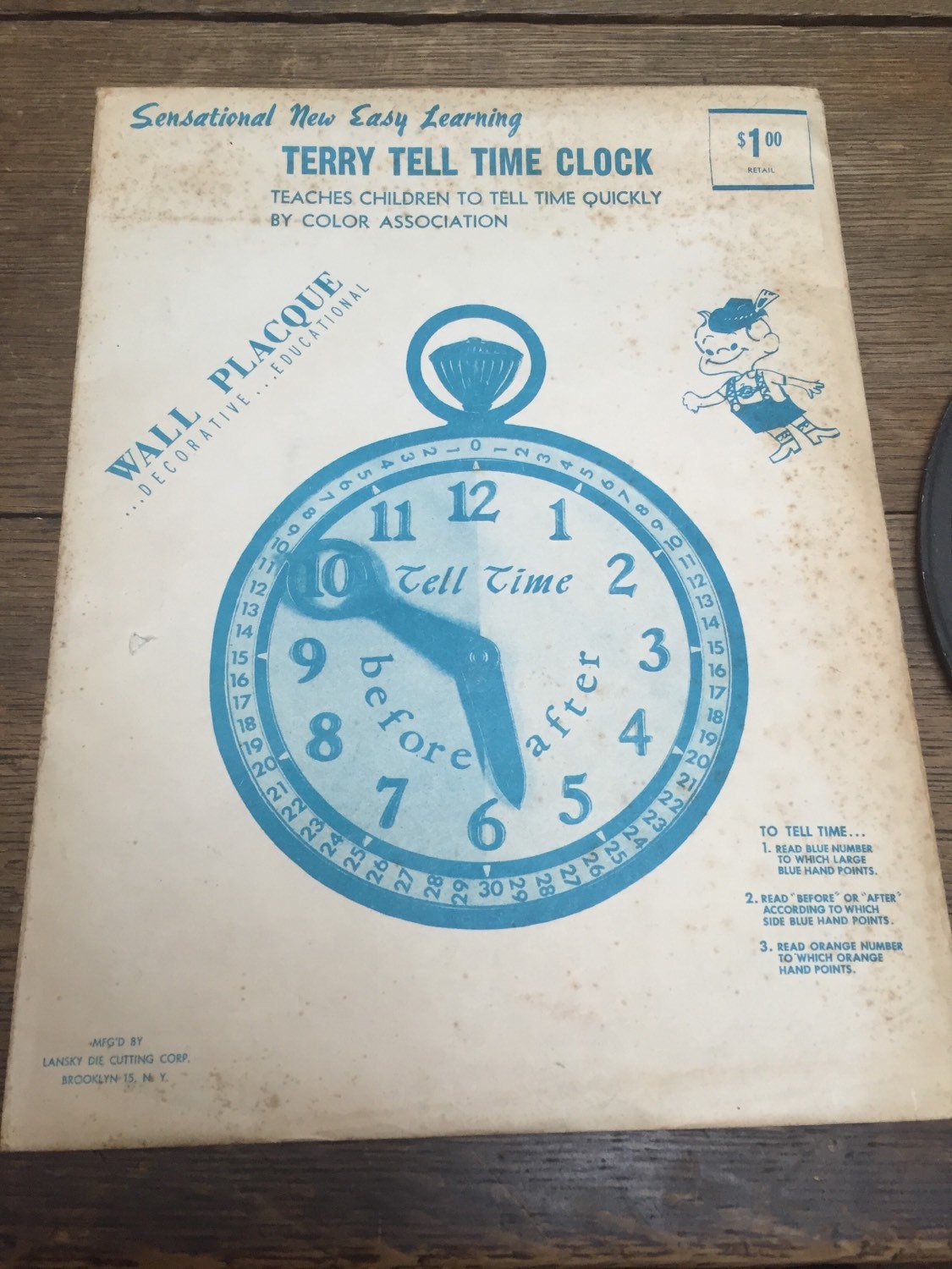 Vintage Terry Tell Time Children's Clock - Etsy