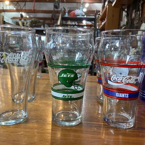 Vintage Coca~cola Glass (new York Jets, Giants, Statue of Liberty) - Etsy