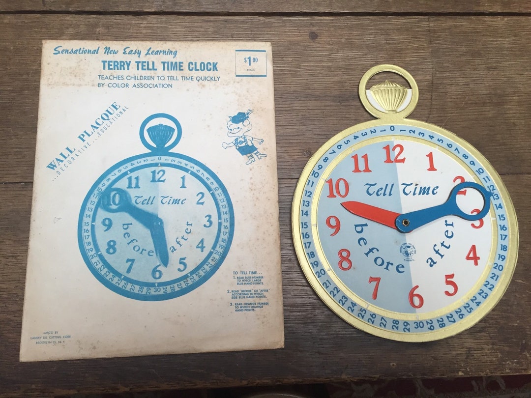Vintage Terry Tell Time Children's Clock - Etsy