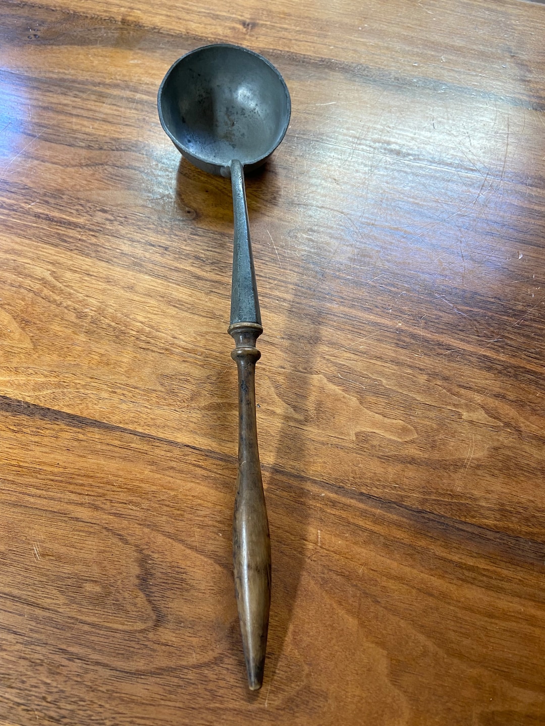Vintage Pewter Ladle With Wood Handle - Etsy