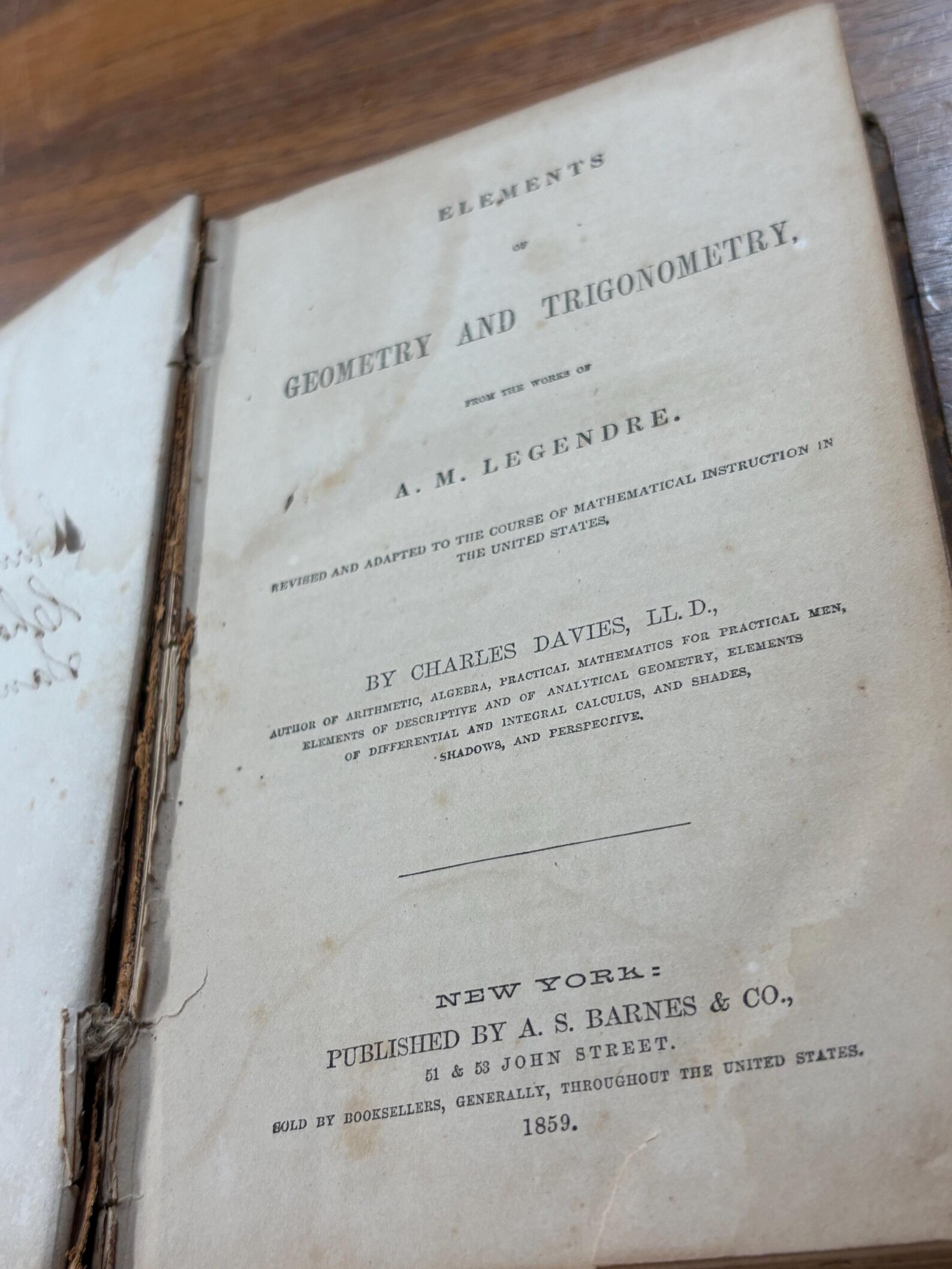 1859 Elements of Geometry and Trigonometry by Charles Davies - Etsy