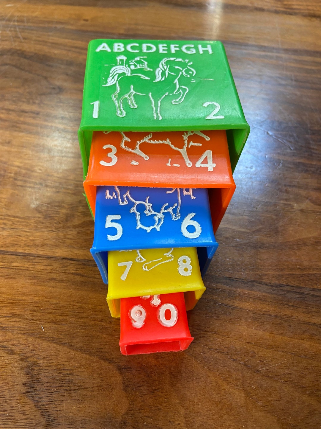 1960s Plastic Graduated Blocks alphabet Numbers & Bells - Etsy
