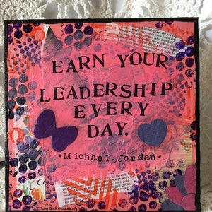 Leadership- Handmade Mixed Media Quote - Etsy