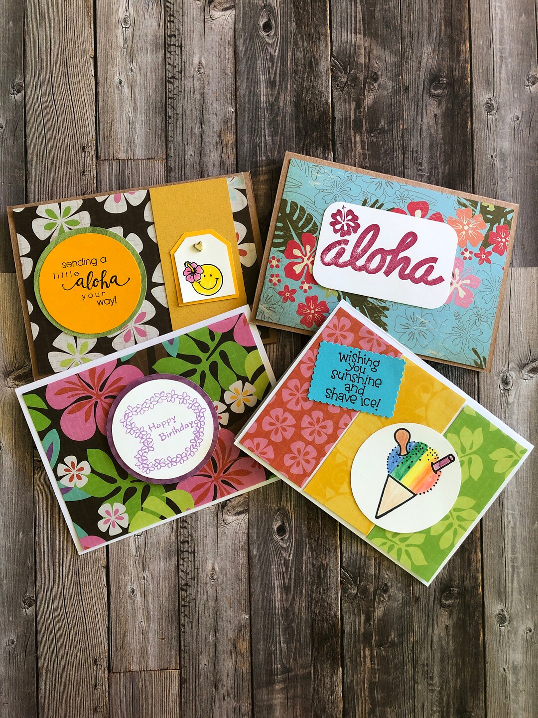 Hawaii Aloha - Handmade Greeting Card Set #469 - Etsy