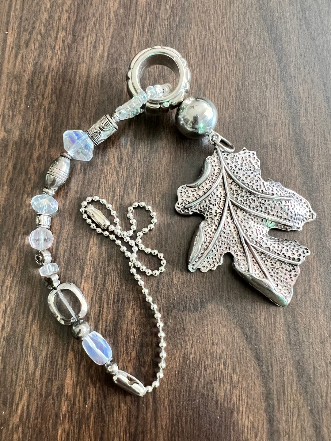 Silver Maple Leaf Beaded Ceiling Fan Pull - Etsy