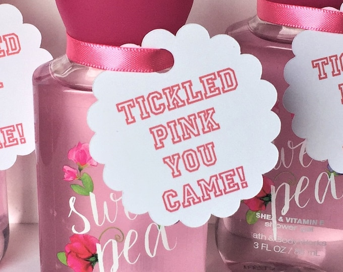 Tickled Pink You Came Favor Tags 2 Wide, Baby Girl Shower Favor Tags ...