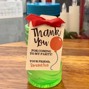 Thank You for Coming to My Party Tags, Kids Birthday Party Favor Tags ...