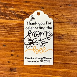 Thank You for Celebrating the Mom to Bee Tags, Bee Themed Baby Shower ...