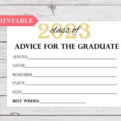 Advice for the Graduate Printable Graduation Advice Cards - Etsy