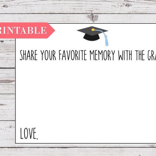 Share Your Memory With the Grad Card Leave a Memory Card | Etsy