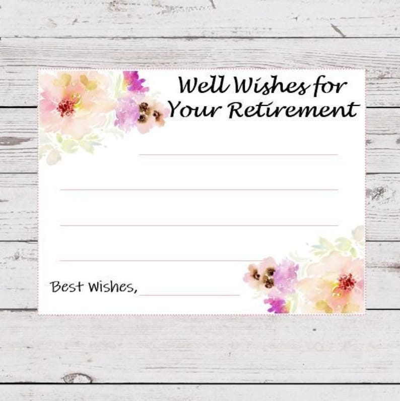 Retirement Wishes Printable Cards, Well Wishes for Retirement ...