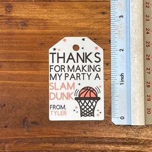 Thanks for Making My Party a Slam Dunk Tags, Sports Theme Birthday ...
