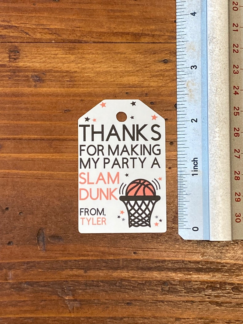 Thanks for Making My Party a Slam Dunk Tags, Sports Theme Birthday ...