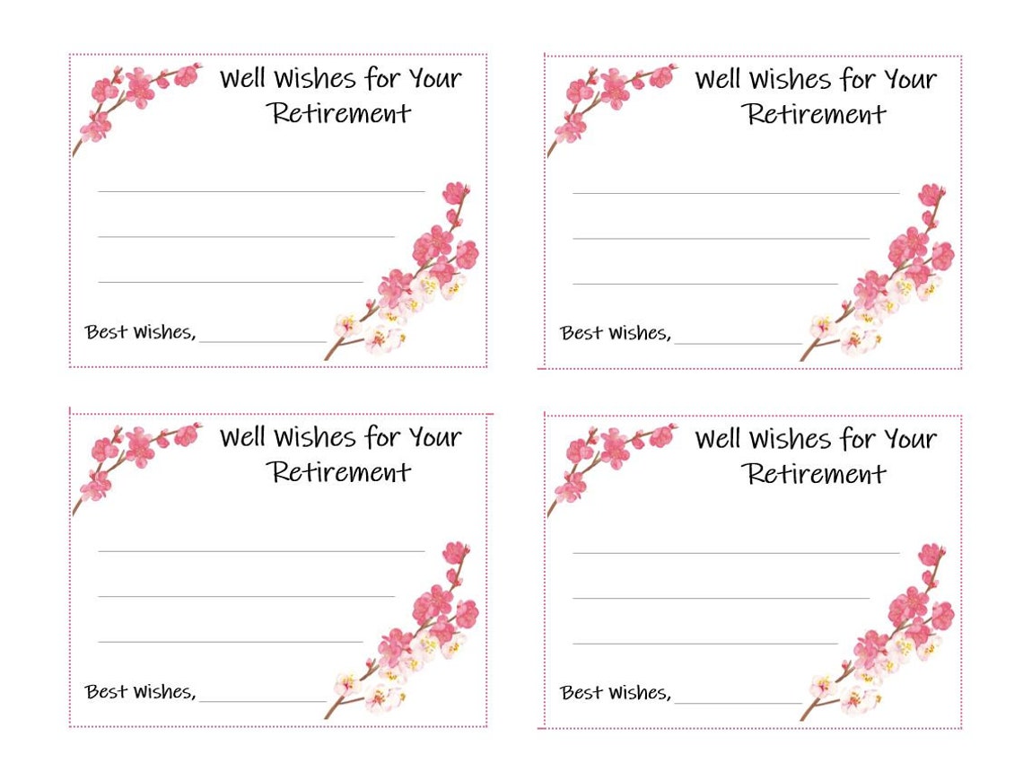 Retirement Wishes Printable Cards, Well Wishes for Retirement ...