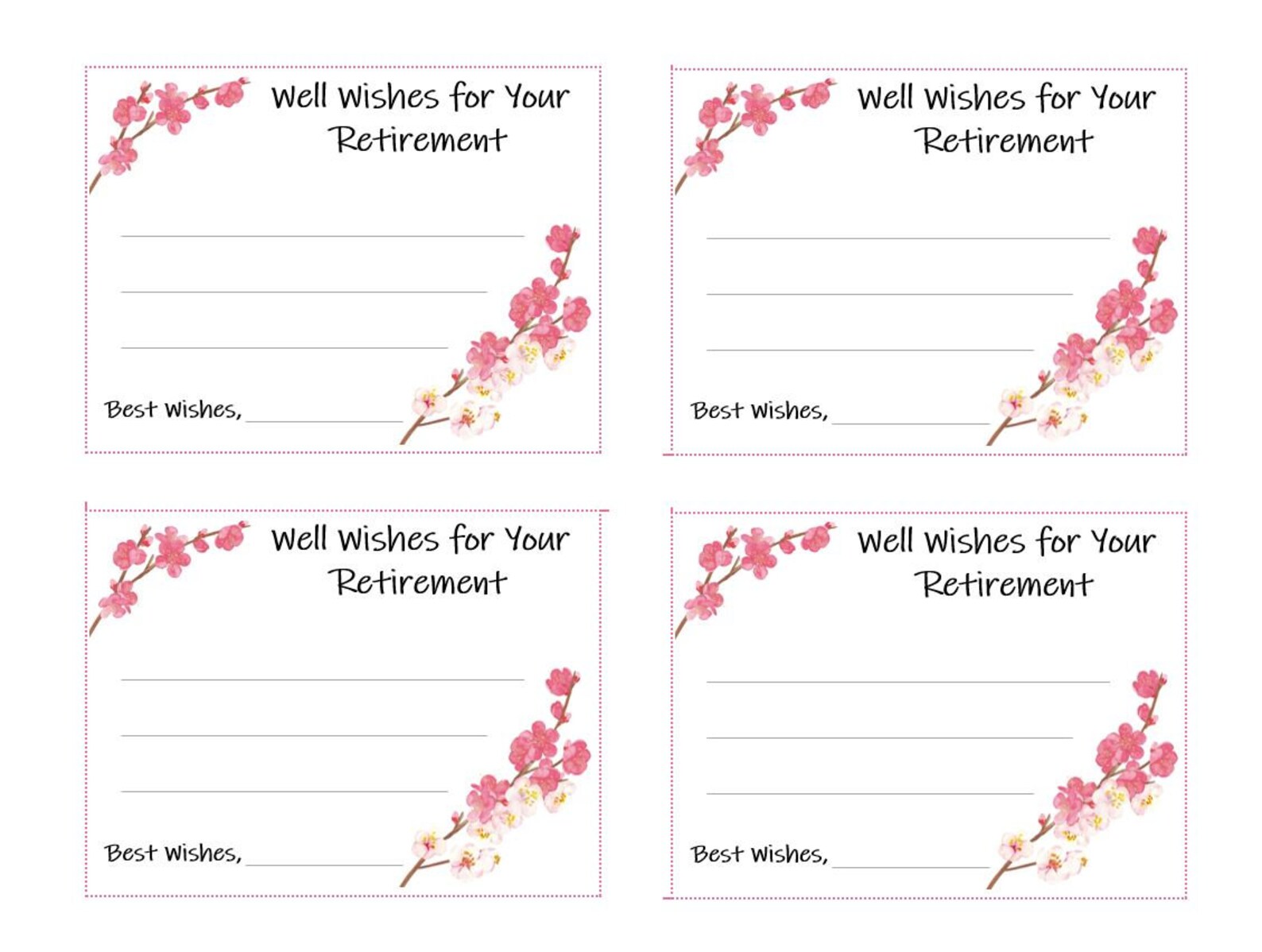 Retirement Wishes Printable Cards, Well Wishes for Retirement ...