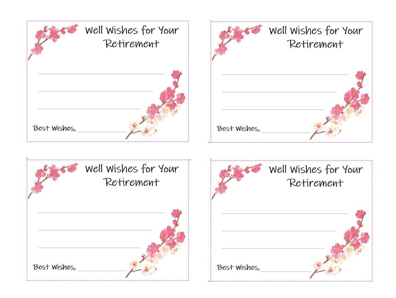 Retirement Wishes Printable Cards, Well Wishes for Retirement ...