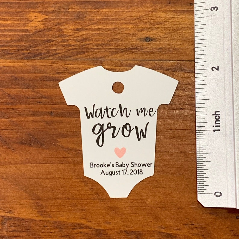 Watch Me Grow Tags (2" Wide), Watch Me Grow Baby Shower Favor Tags ...