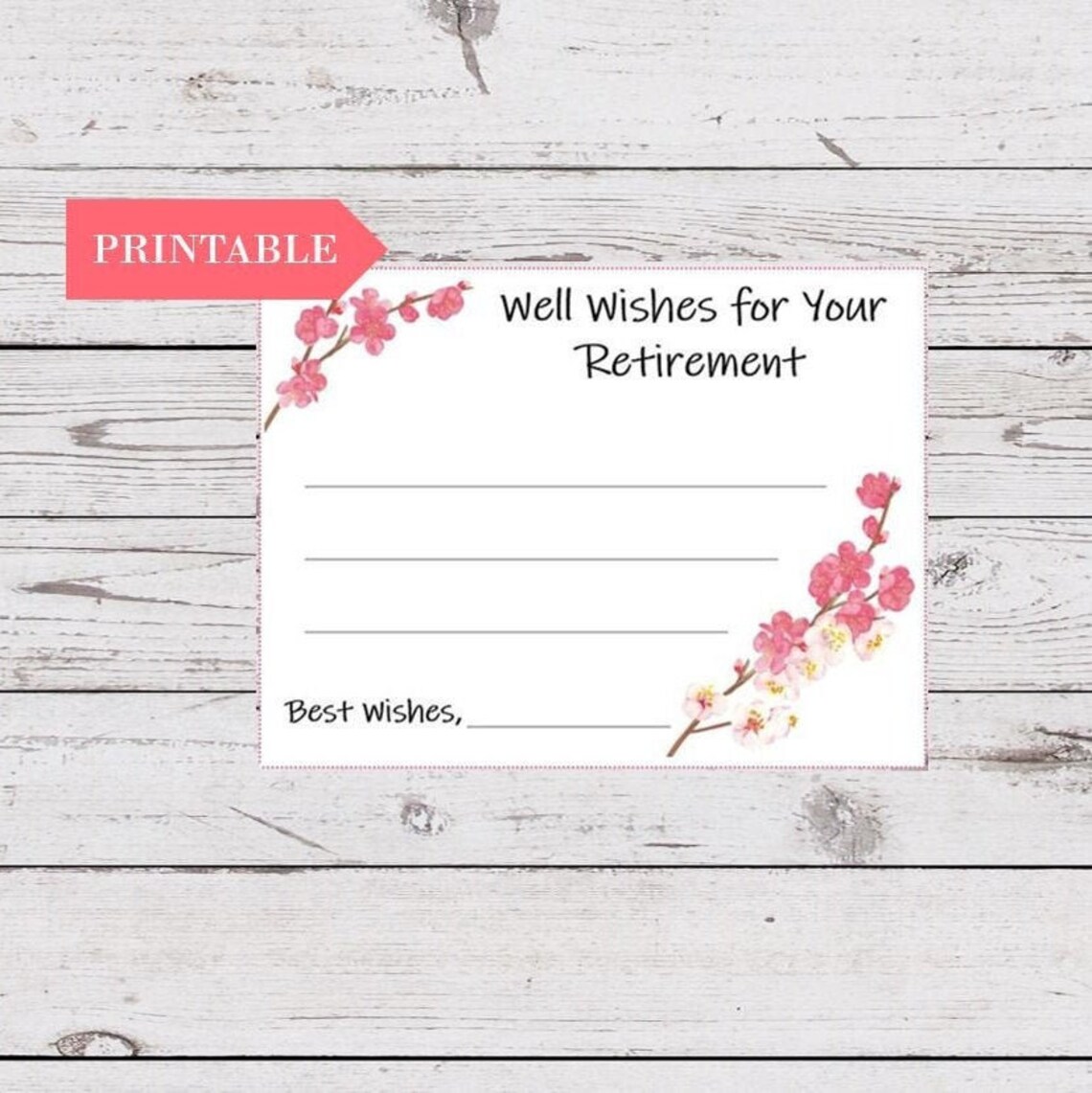 Retirement Wishes Printable Cards Well Wishes for Retirement - Etsy