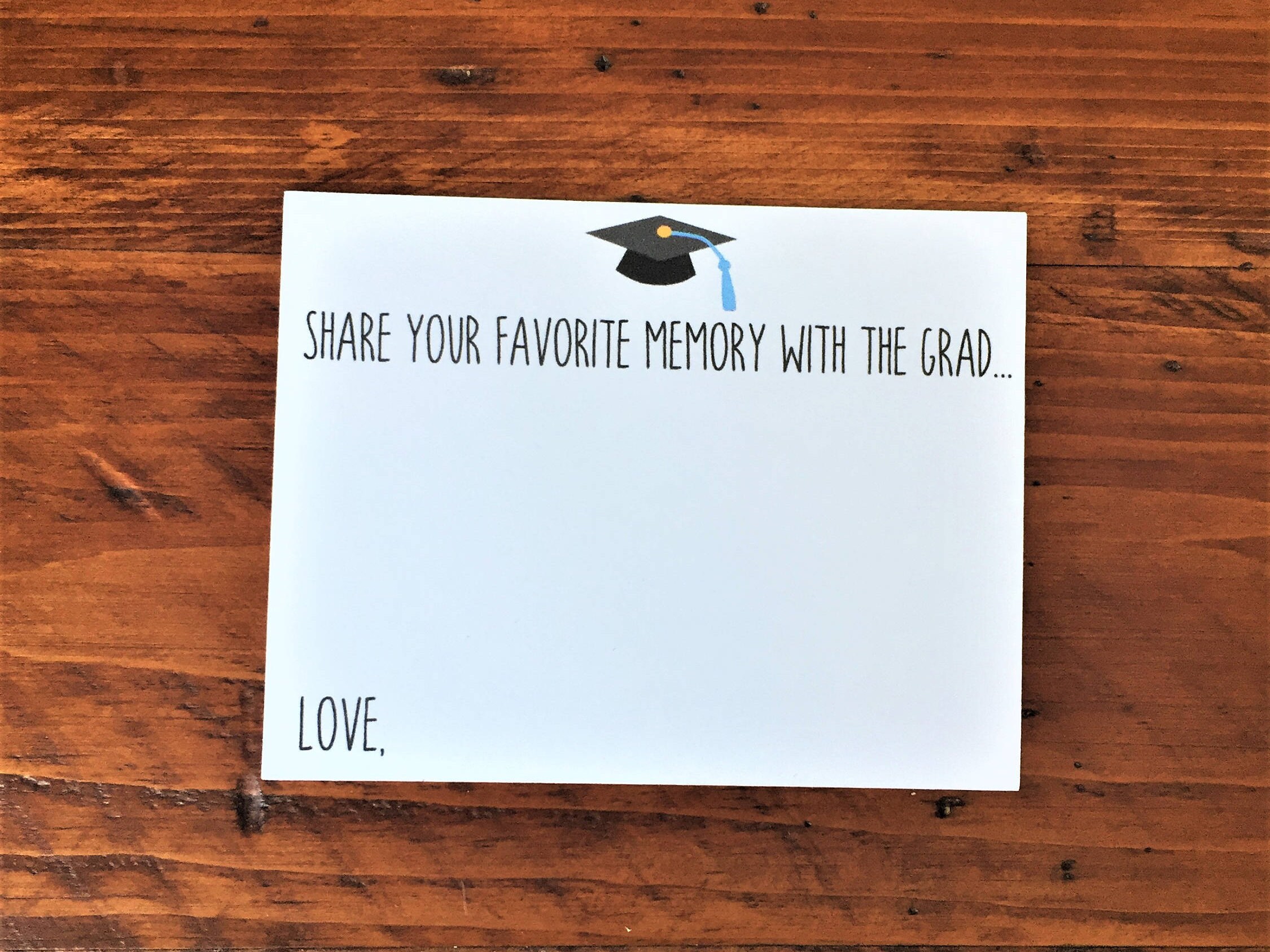 Share Your Memory With the Grad Card Leave a Memory Card | Etsy