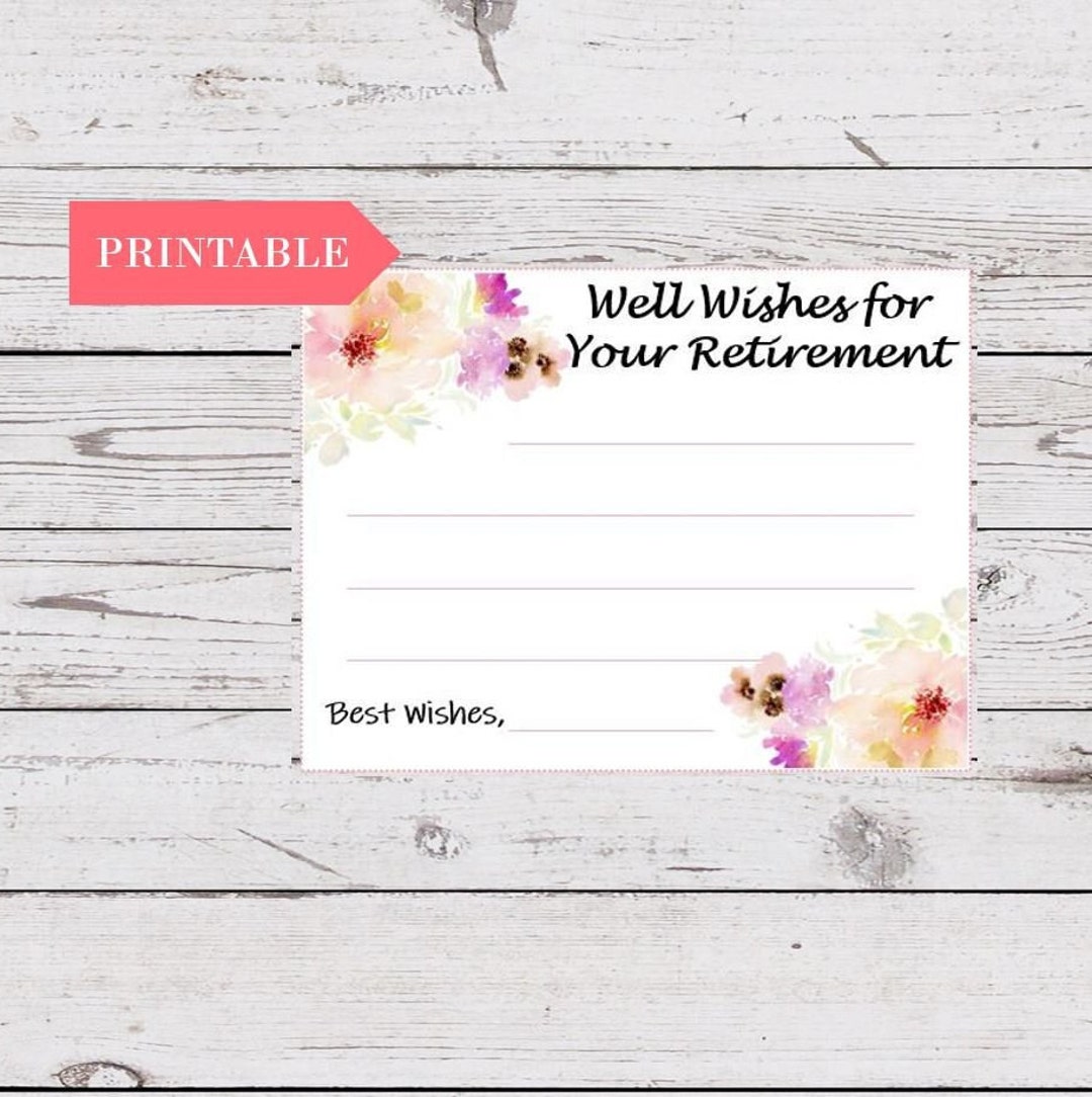 Retirement Wishes Printable Cards, Well Wishes for Retirement ...