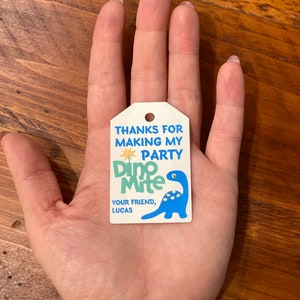 Dinosaur Theme Party Favor Tags, Thanks for Making My Party Dino-mite ...