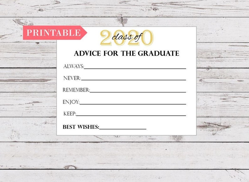 Advice for the Graduate Printable Graduation Advice Cards | Etsy